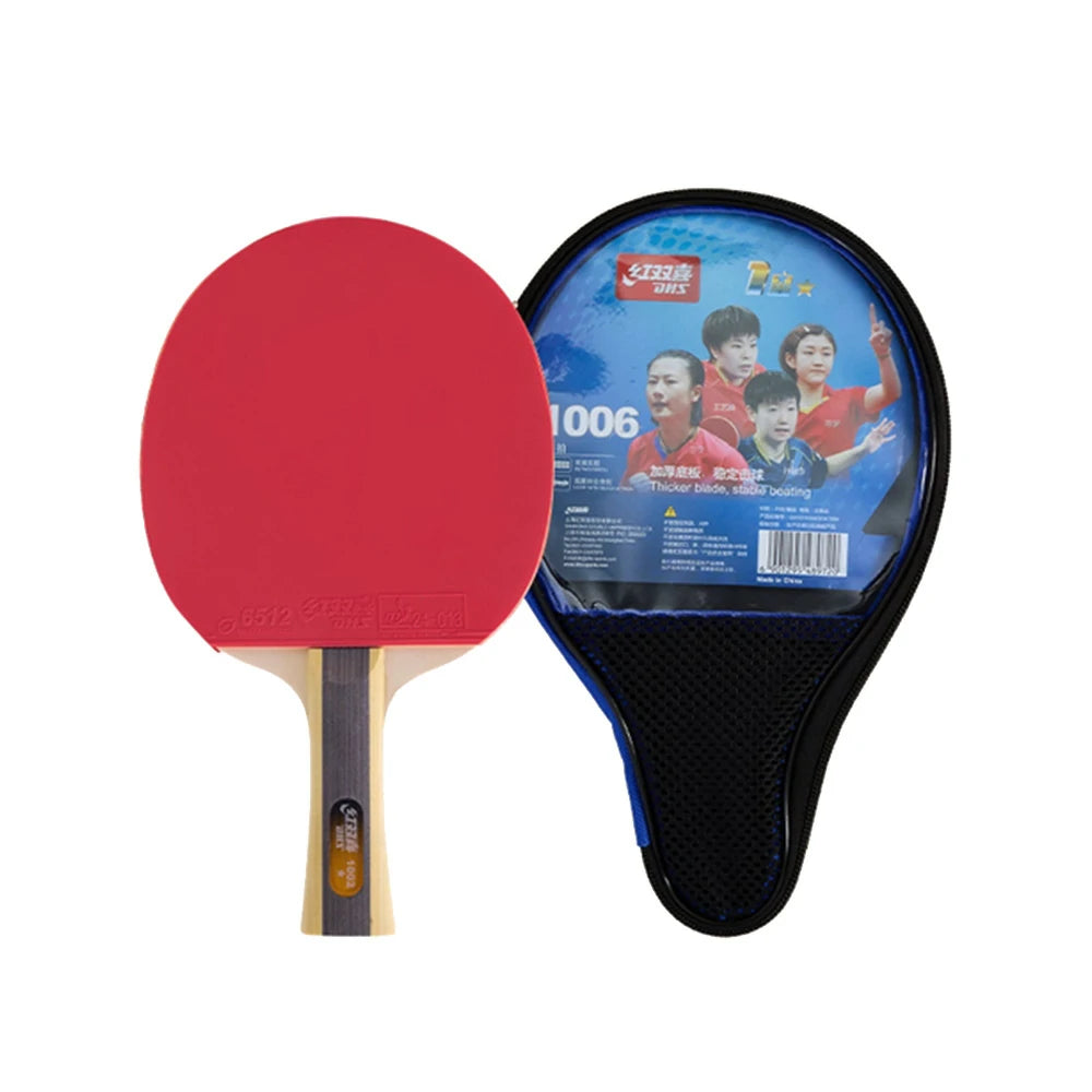 DHS 1-Star Shakehand Table Tennis Paddle Set - Includes 6 Balls & Case ...