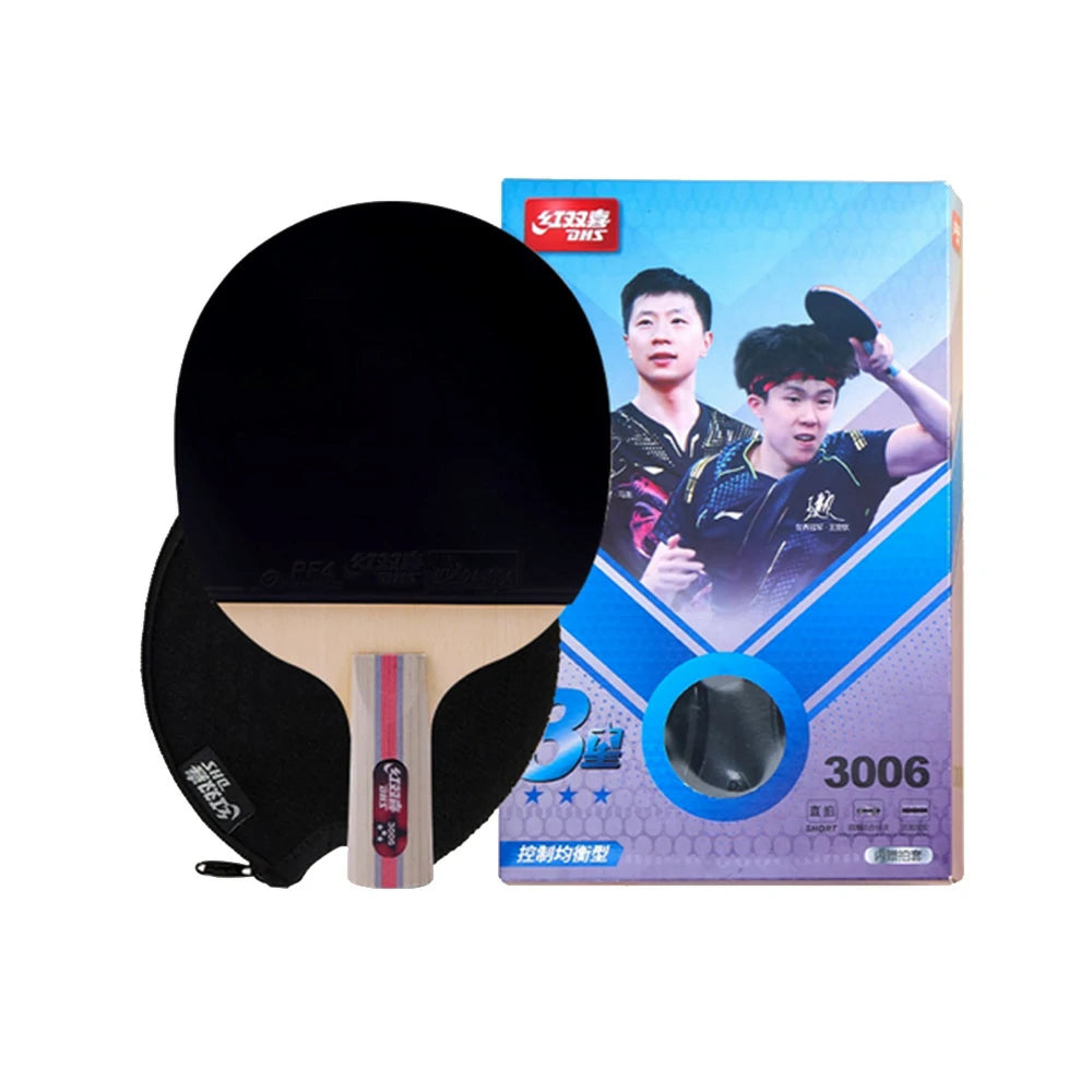 DHS 3-Star Penhold Table Tennis Paddle Set - Includes 6 Balls & Case ...
