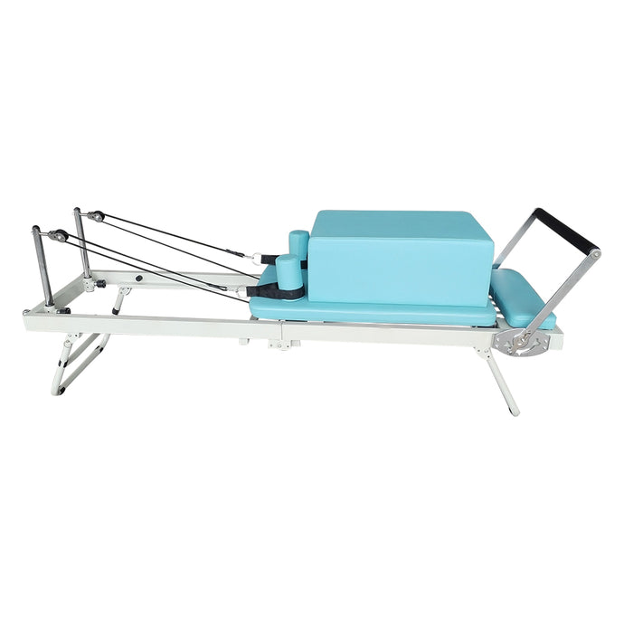 FLEXIO Foldable Steel Frame Pilates Reformer – Blue | Leaf Living