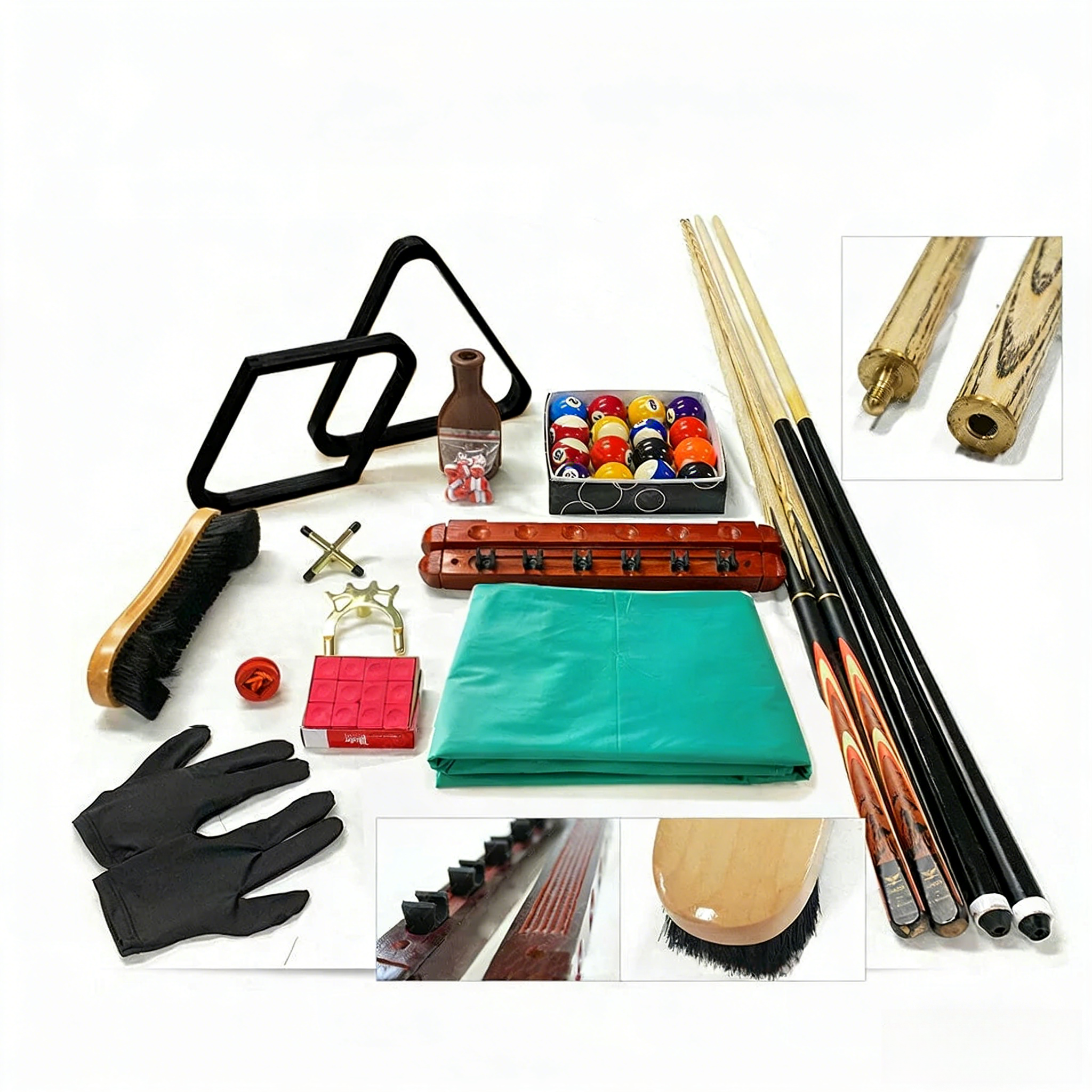 RB Premium Snooker Pool Billiard Accessories Kit - Professional Ash Cu ...